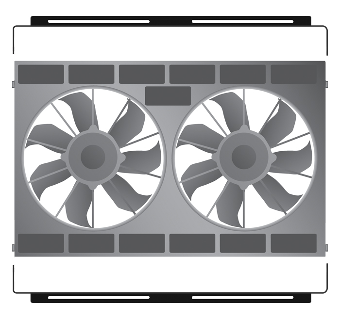 High Output Dual 12″ Electric RAD Fan/Plastic Shroud Kit – 26-3/4″W x ...